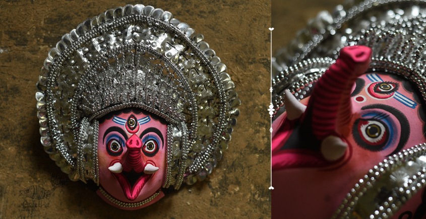 buy online handmade chhau mask from bangal- ganesh