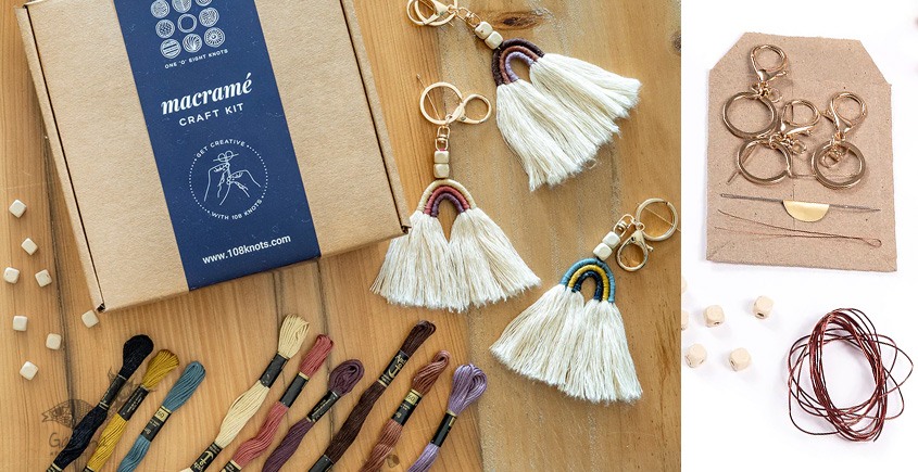 DIY Rainbow Key chain Craft Kit - Sunset colors