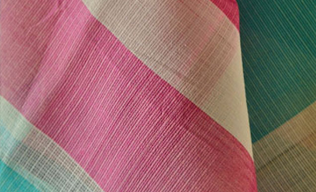 Block Kota Silk Stole Embroidered and Block Printed yellowish brown ...